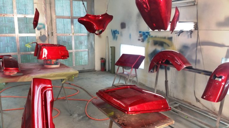 Red Marble Motorcycle Paint Job | TD Customs Paint & Body